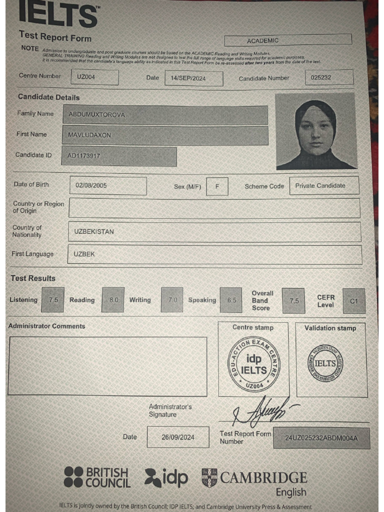 Ielts Certificate | PDF