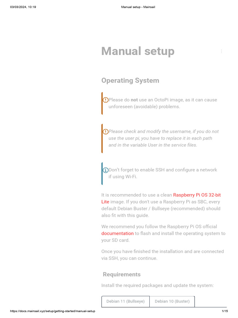 2b - Manual Setup - Mainsail | PDF | Ip Address | Computing