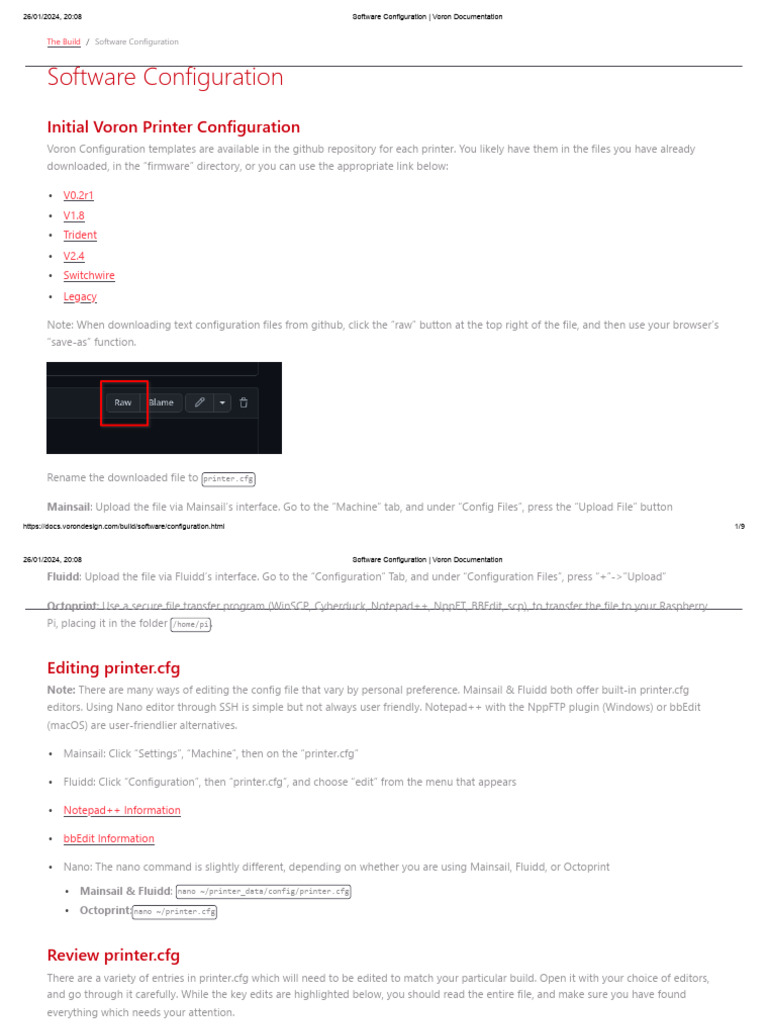4 - Software Configuration _ Voron Documentation | PDF | Computer File | Microcontroller