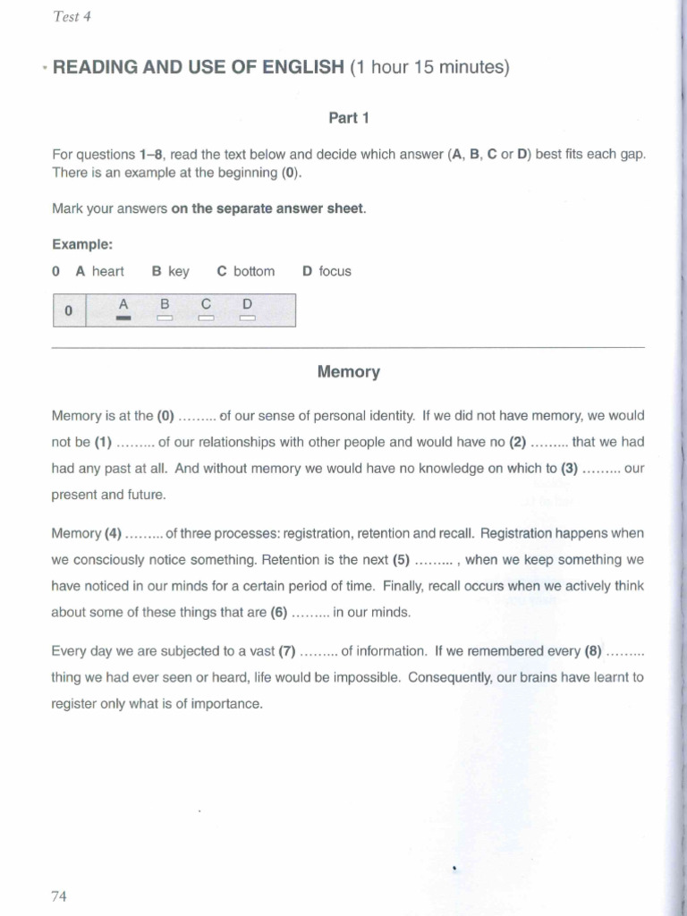 05 FCE 1 (2015) Test 4.6 | PDF