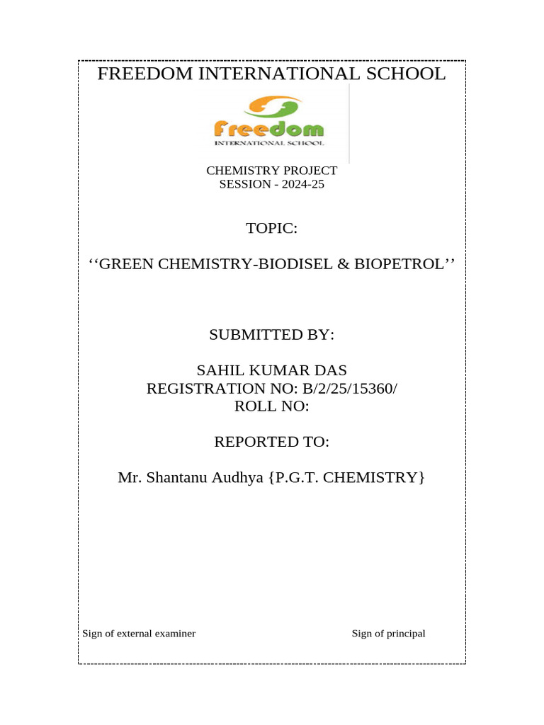 1 Jyoti Cover Project Chemistry First 4 Page | PDF