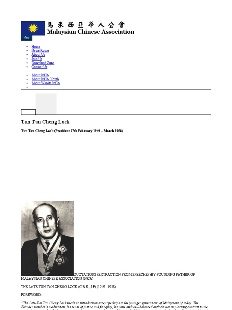 Tun Tan Cheng Lock: Home News Room About Us Join Us Download Zone ...