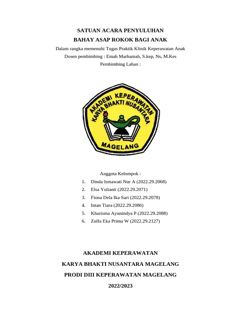Bahaya Asap Rokok Bagi Anak | PDF