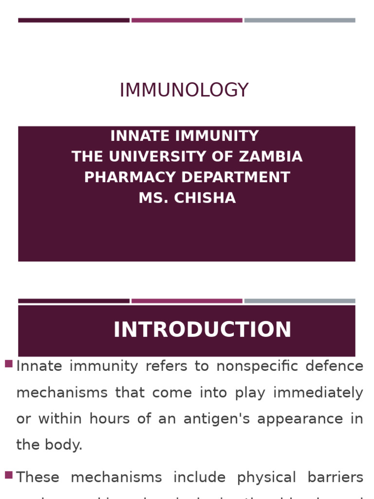 Overview of Innate Immunity Components | PDF | Innate Immune System ...