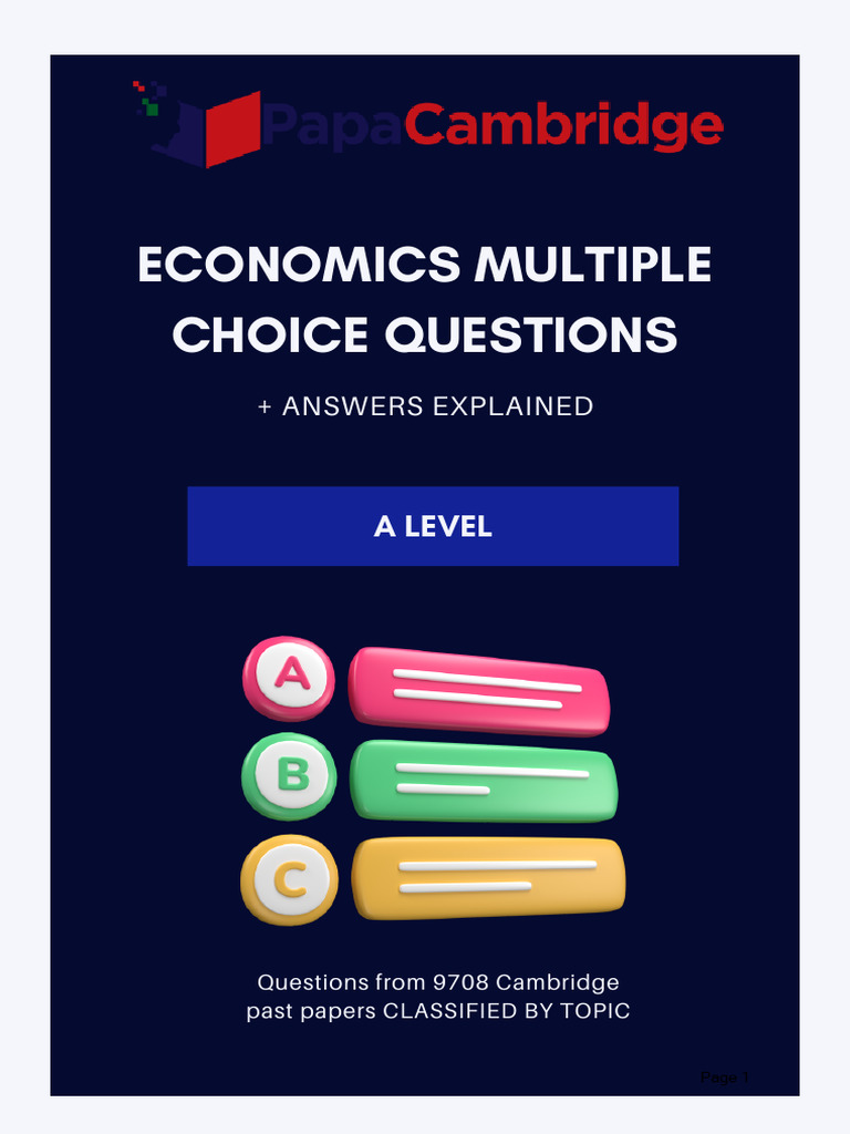 Economics Multiple Choics Questions Plus Answers Explained A Level ...