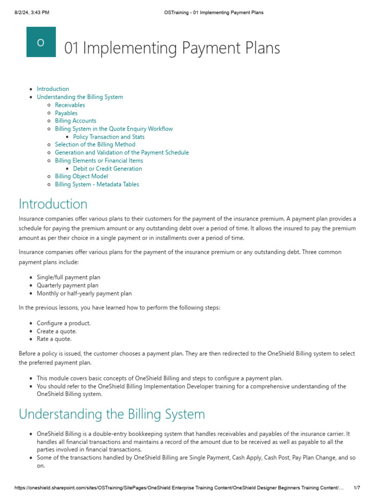 01 Implementing Payment Plans | PDF | Credit Card | Debits And Credits
