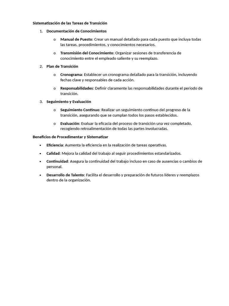 Plan de Transicion | PDF