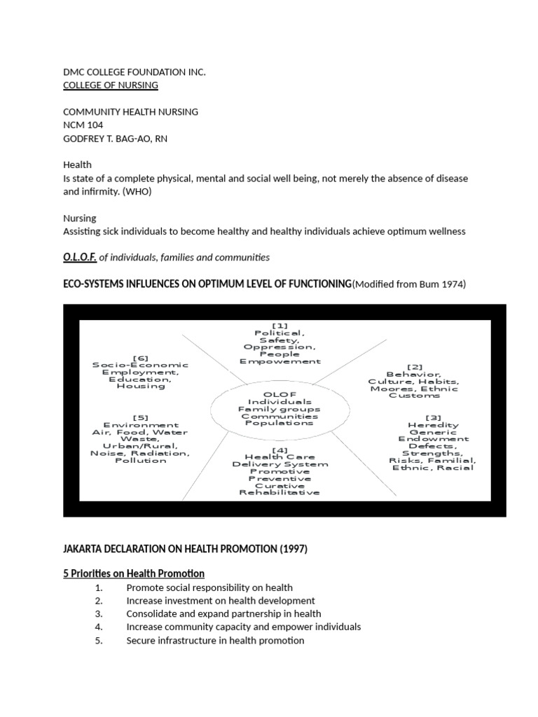 Chn Handouts (1) | PDF | Nursing | Public Health
