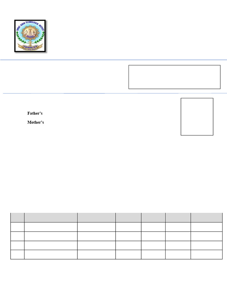 Placement Form For Students Registration | PDF