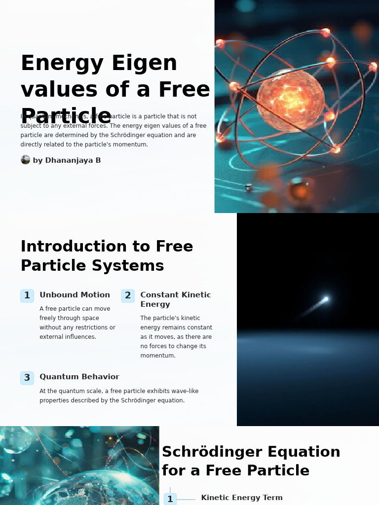 Energy Eigen Values of a Free Particle (1) | PDF | Schrödinger Equation | Quantum Mechanics