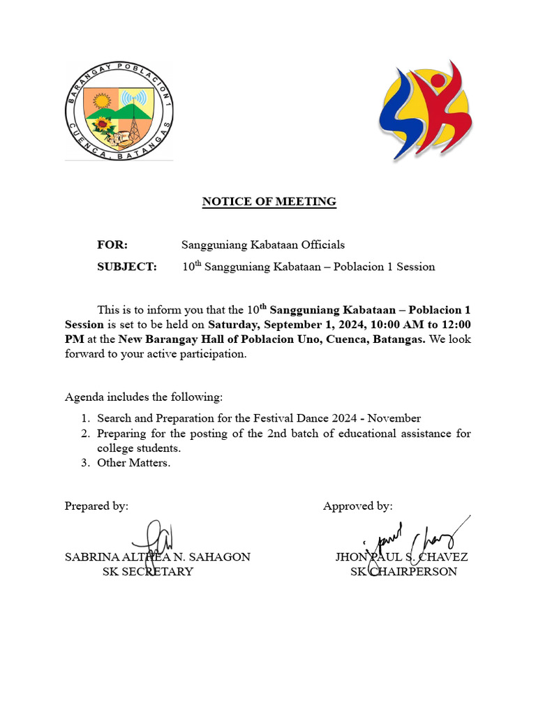 Notice of Meeting 10th Session | PDF