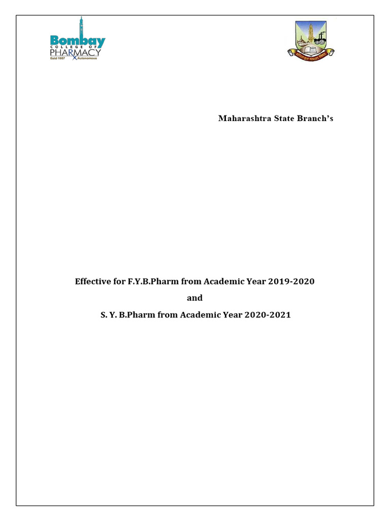 Syllabus for First and Second Year B.pharm (Sem I-Sem IV) CBCS_PCI ...