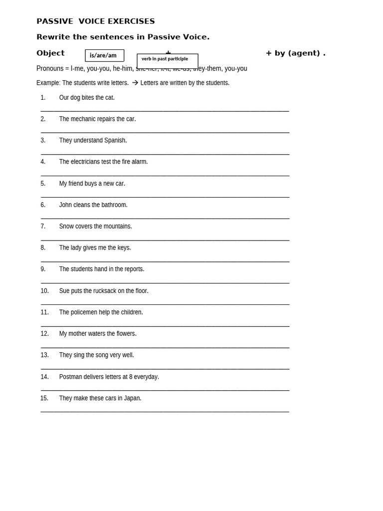 Passive-Voice-Exercise 5th | PDF