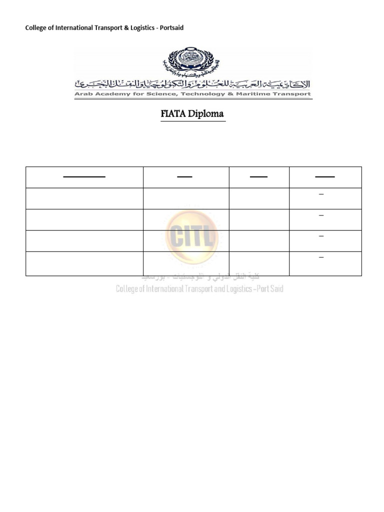 FIATA Dangerous Goods | PDF