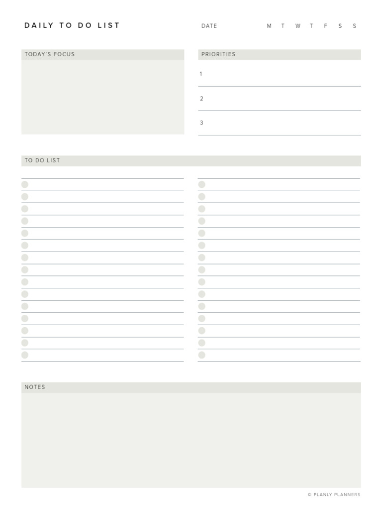 Daily To Do List | PDF