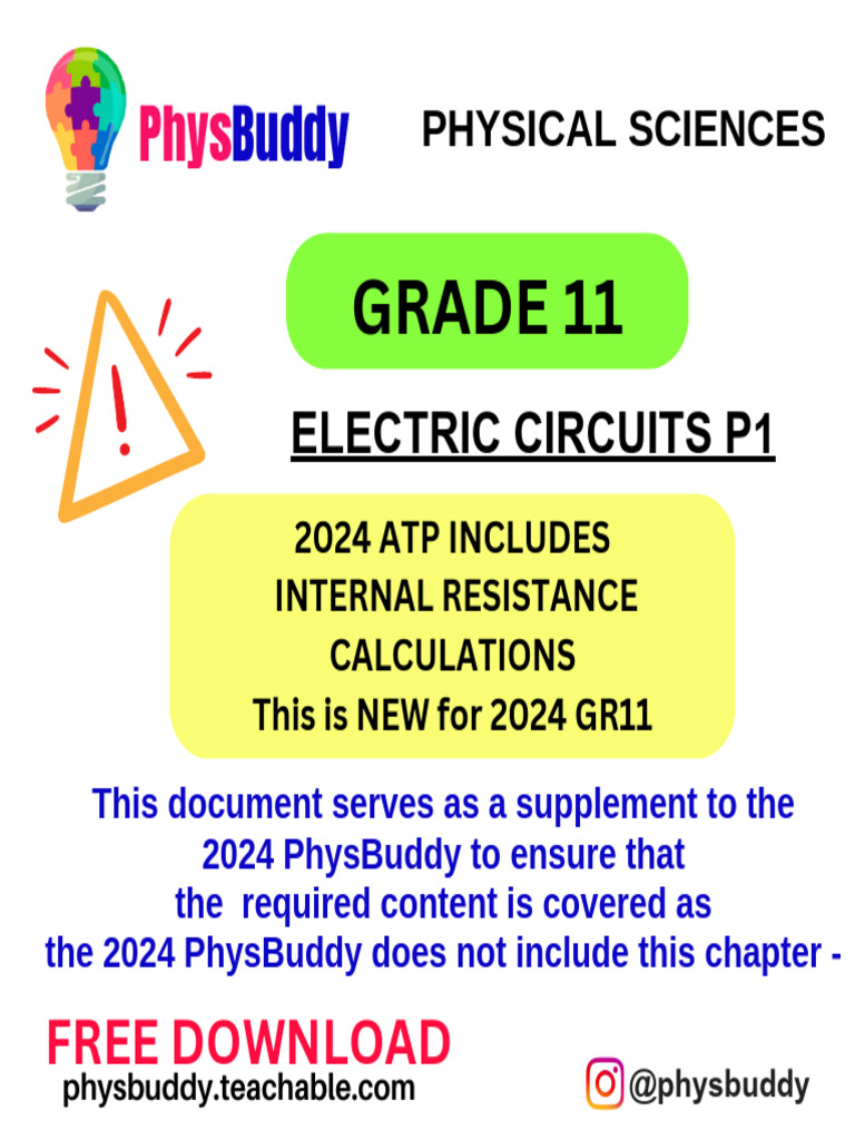 GR11 Physbuddy 2024 Circuits With Internal Resistance | PDF | Series And Parallel Circuits | Voltage
