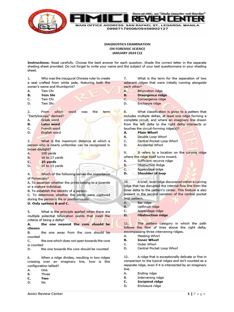 Forensic Science Exam Prep | PDF | Camera Lens | Light