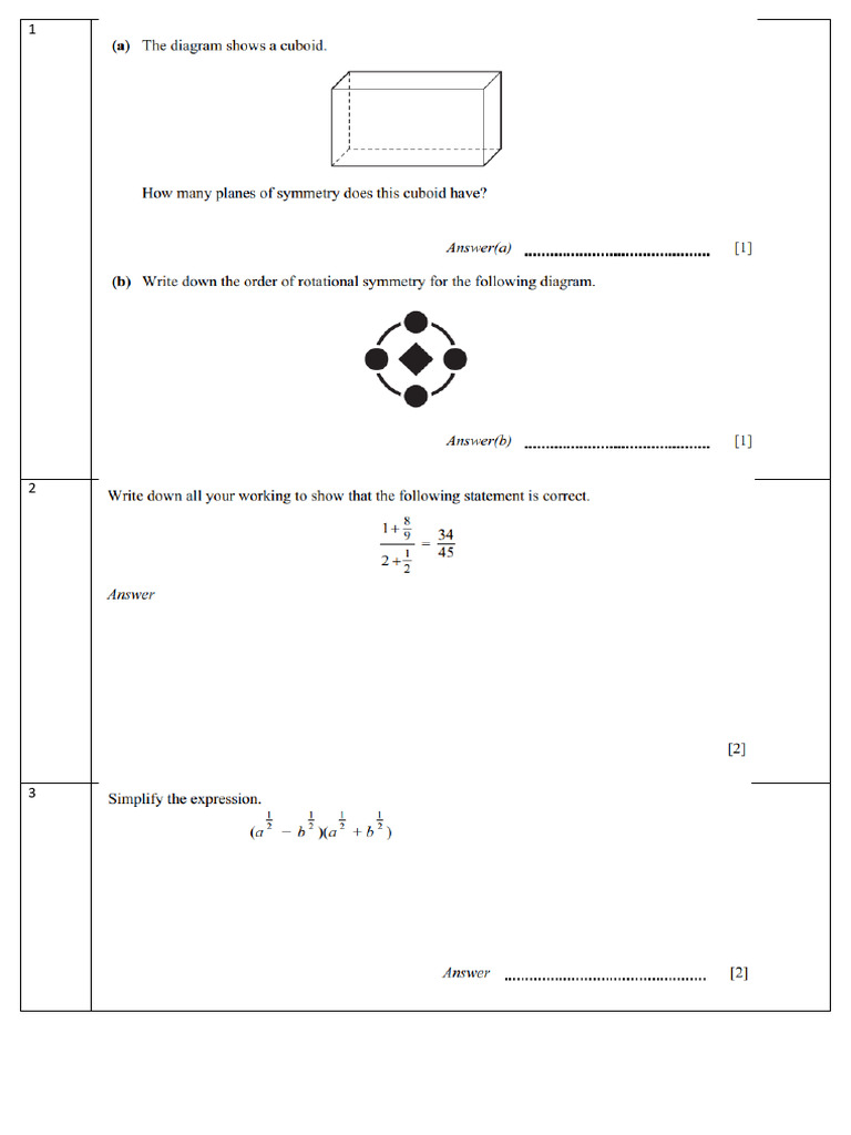 Math 0580 Paper 2 Practise Paper 2 | PDF