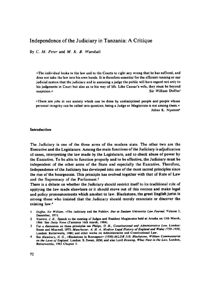 Independence of Judiciary - A Critique | PDF