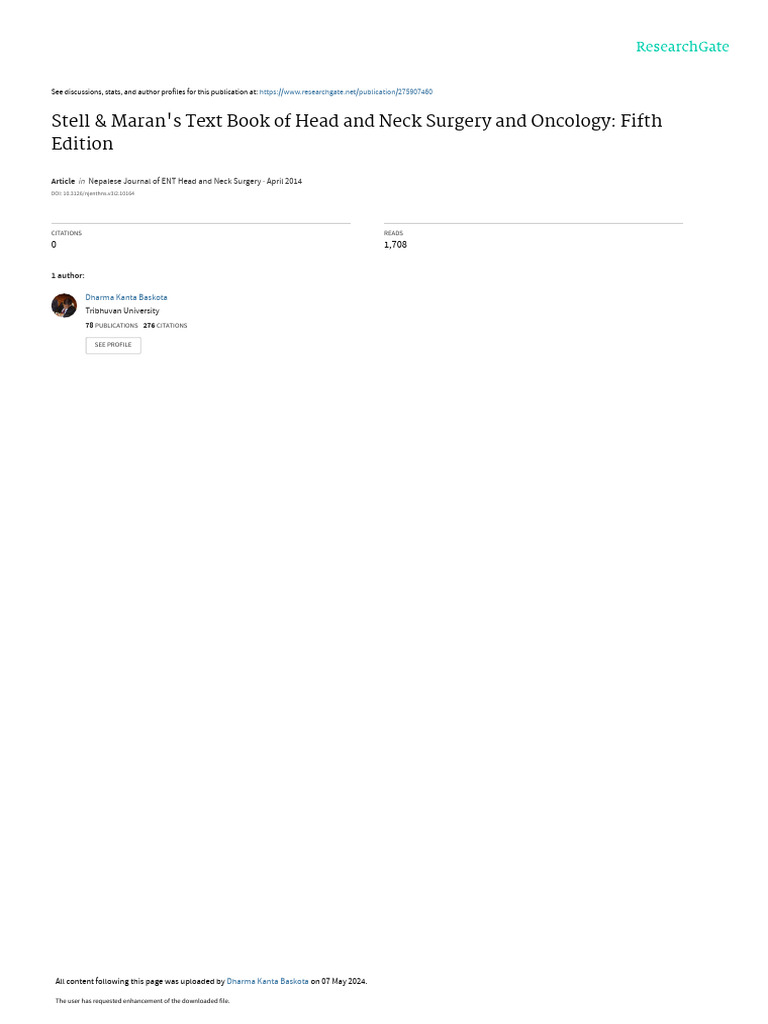 Stell Marans Text Book of Head and Neck Surgery A | PDF ...