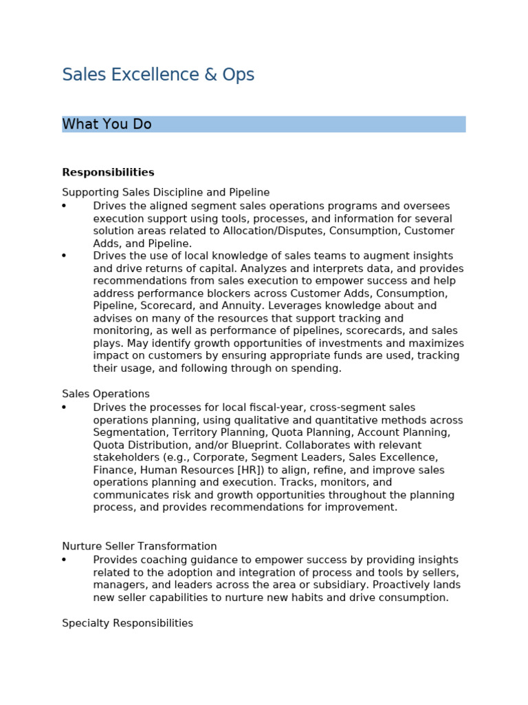 Sales Operations Excellence Guide | PDF | Analytics | Sales