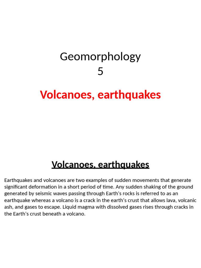 Earthquake and Volcanoes | PDF | Volcano | Earthquakes