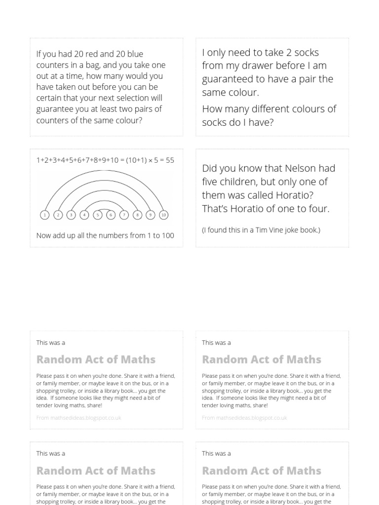 Random Acts of Maths | PDF | Numbers | Prime Number
