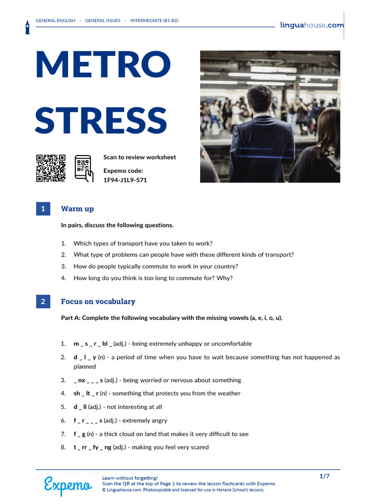Metro Stress British English Student B1 B2 | PDF