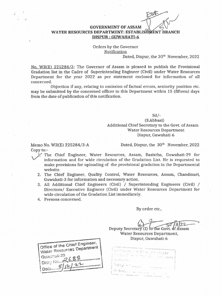 Provisional Gradation List of S.E | PDF