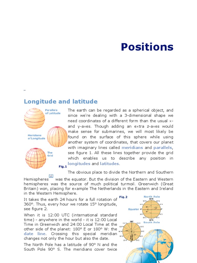 Positions: Longitude and Latitude | PDF | Tide | Horizon