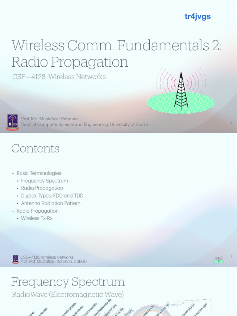 Wireless Networks: Radio Propagation Basics | PDF | Duplex (Telecommunications) | Radio