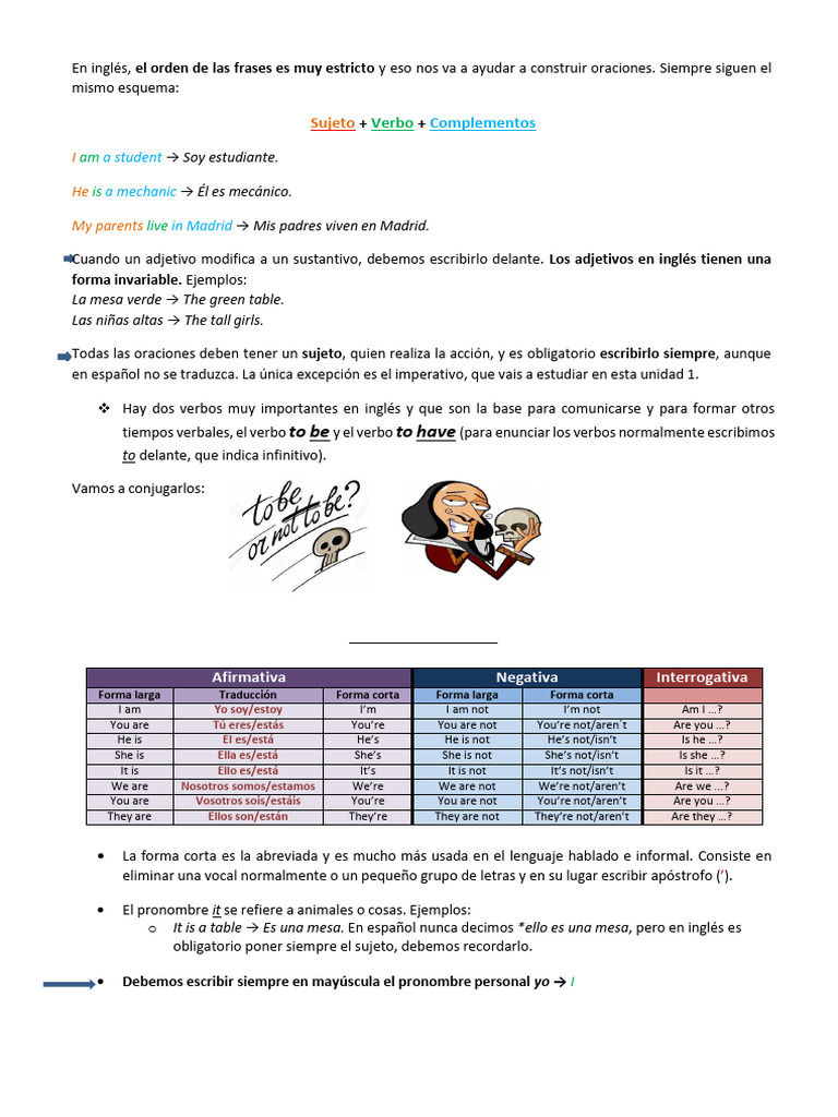Verb To Be-To Have and Something Else | PDF | Verbo | Asunto (gramática)