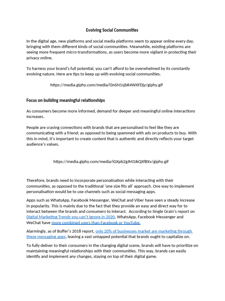 Engaging Evolving Social Communities | PDF | Popular Culture & Media ...