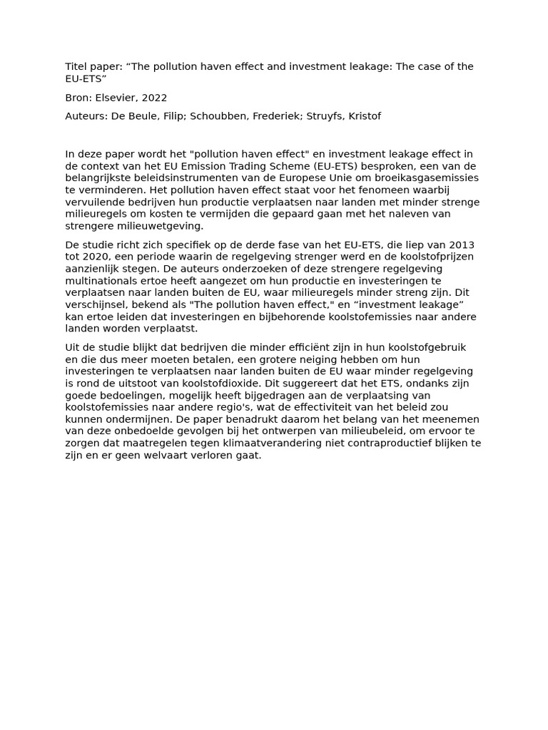 paper EU ETS | PDF