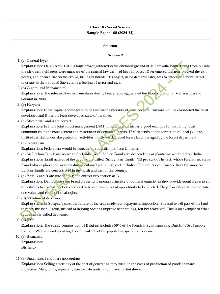 Key Social Sample Paper 8 | PDF | Coal | Anthracite