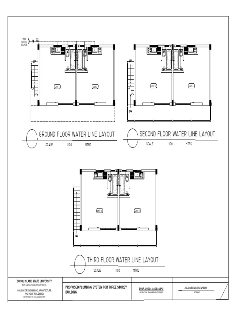 Proposed Plumbing System Design for Bohol University | PDF