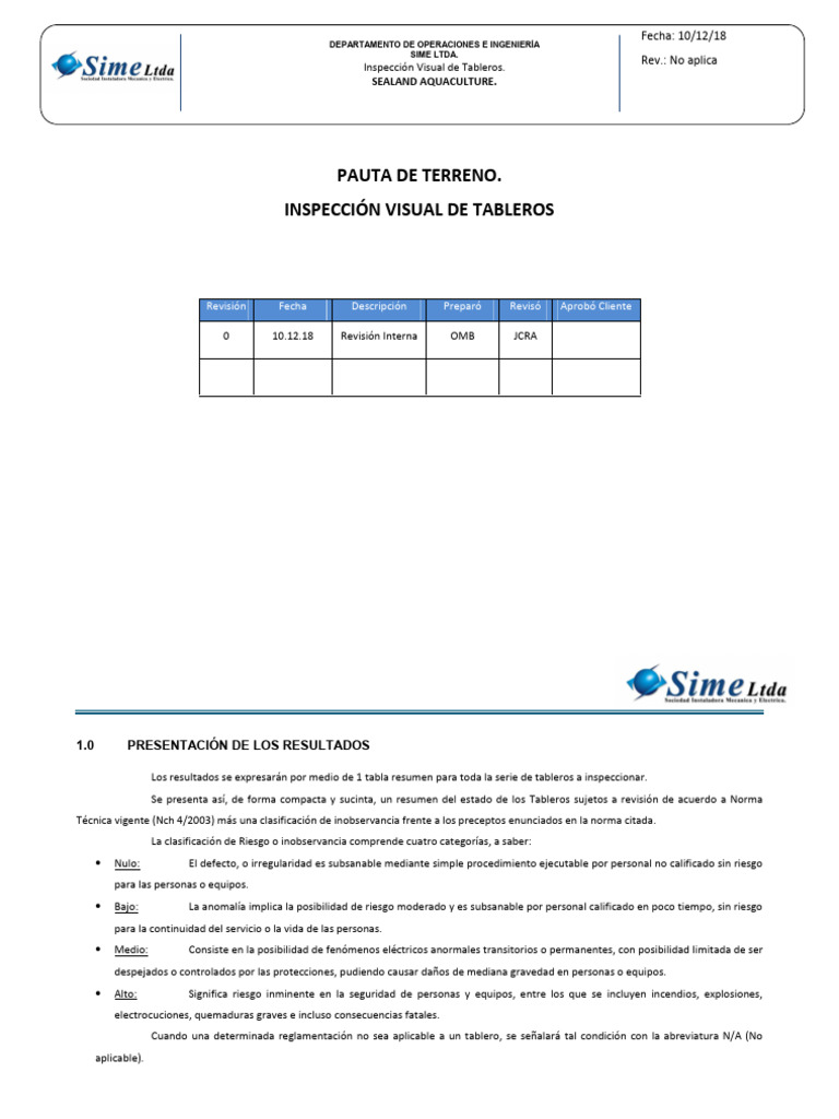 Inspección Visual de Tableros Eléctricos | PDF | Ingenieria Eléctrica | Electricidad