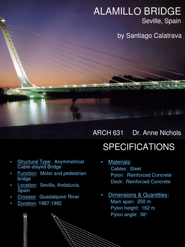 Alamillo Bridge: Asymmetrical Cable-Stayed Design | PDF | Bridge ...