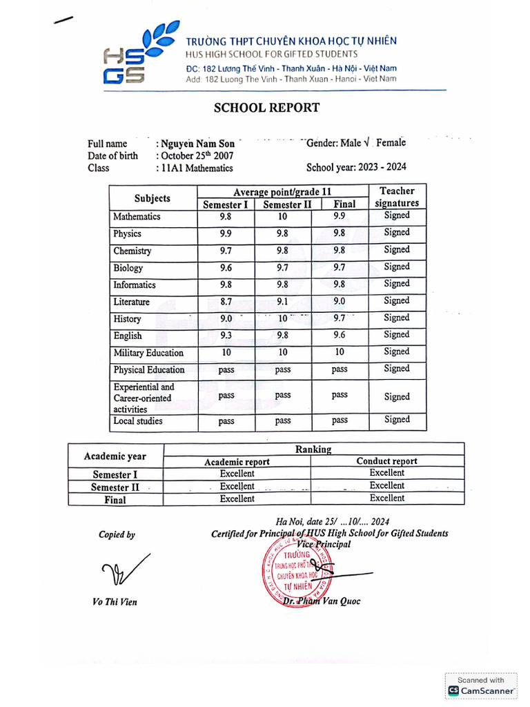 School Report | PDF
