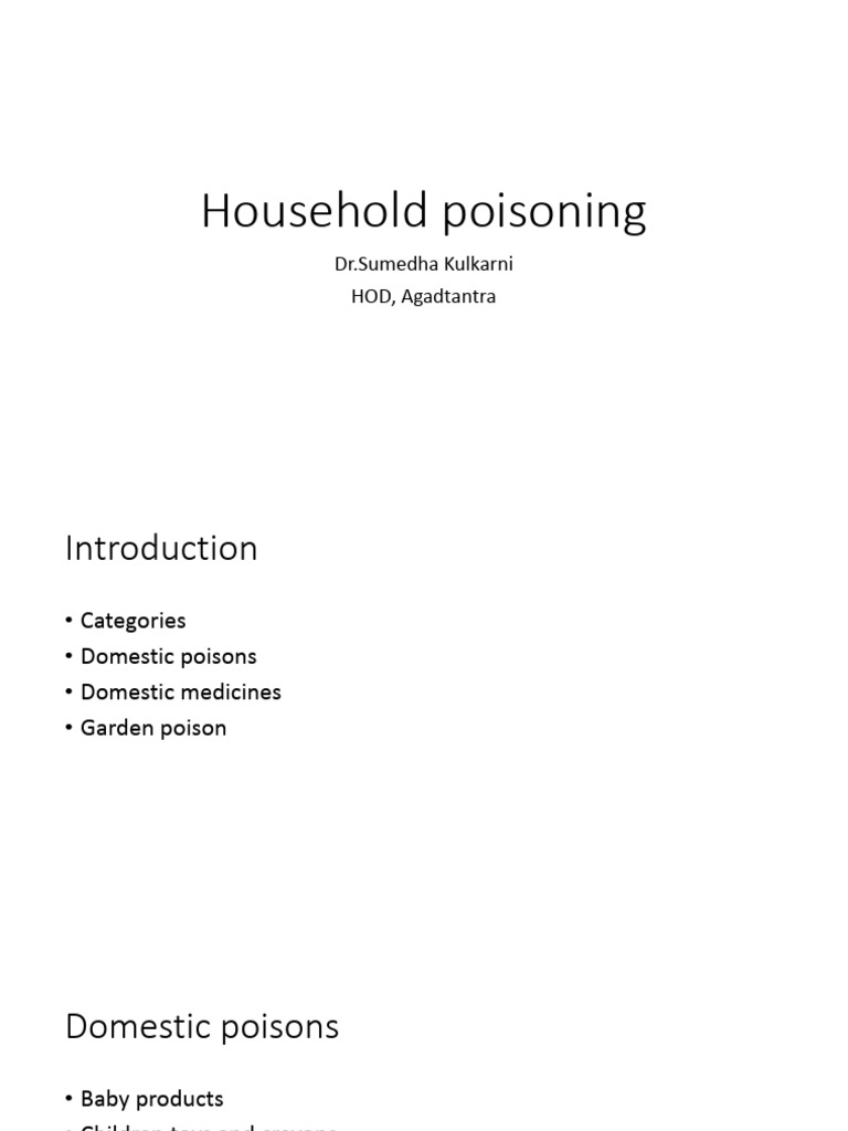 Guide to Household Poisoning Risks | PDF