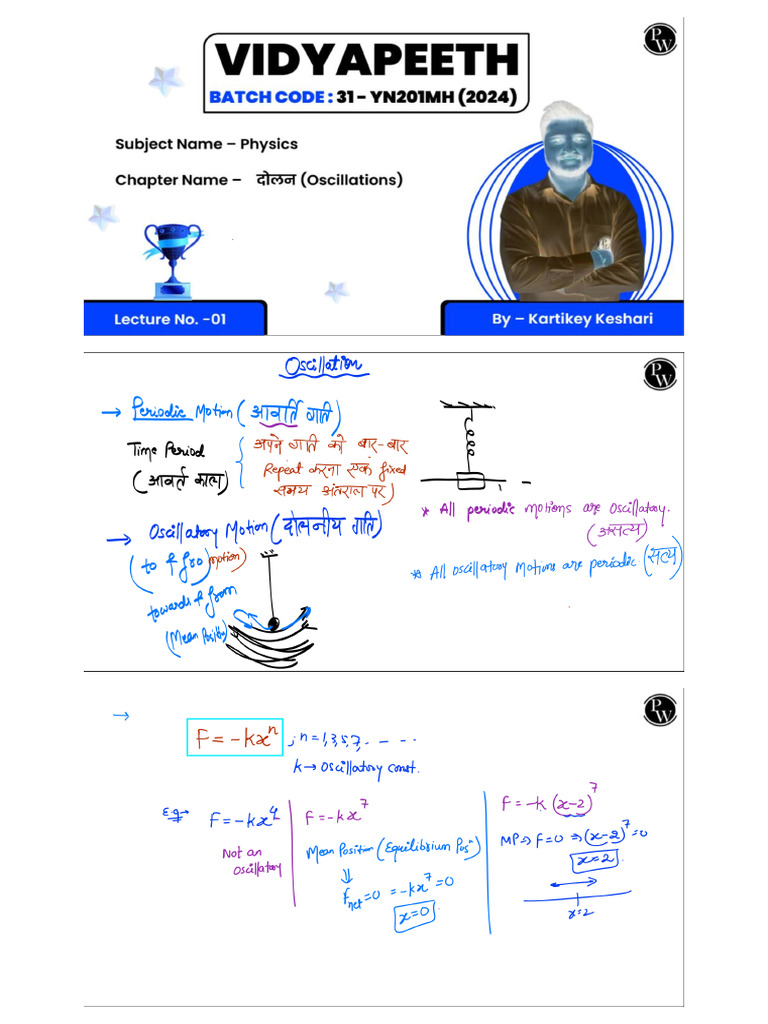 671611601ba16581ced847ea - ## - 21.10.2024 - Lec.-01 - Oscillations - Physics - Hindi - Dropper ...