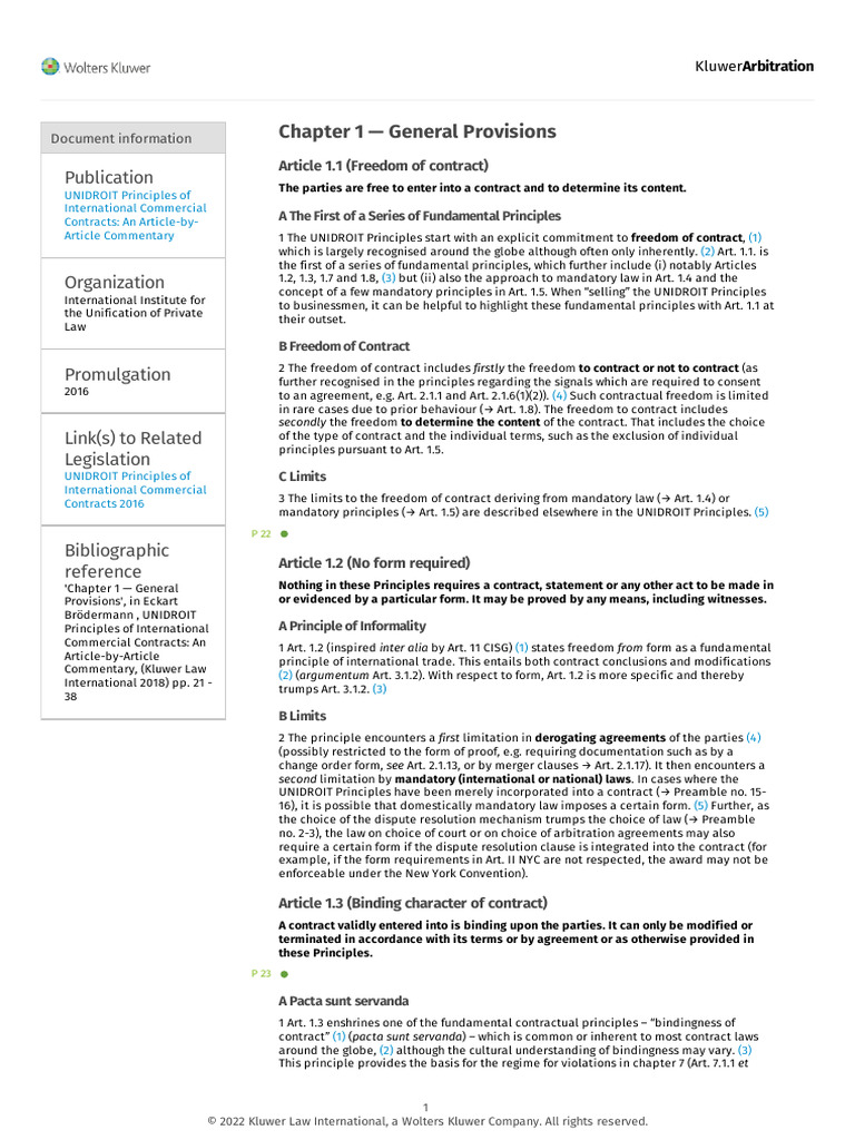 UPICC Commentary | PDF | Arbitration | International Law