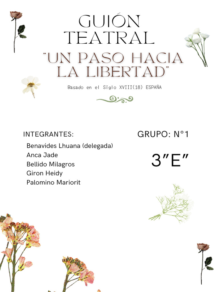 Guión Teatral Grupo 1 | PDF