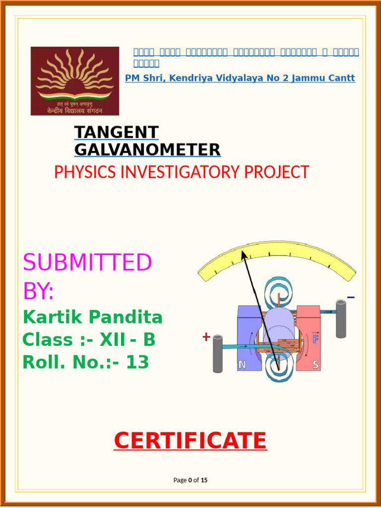 kp phy project | PDF | Earth's Magnetic Field | Magnetism