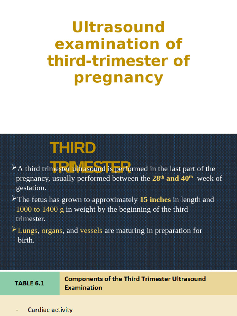 Third Trimester Ultrasound Guide | PDF | Pregnancy | Fetus