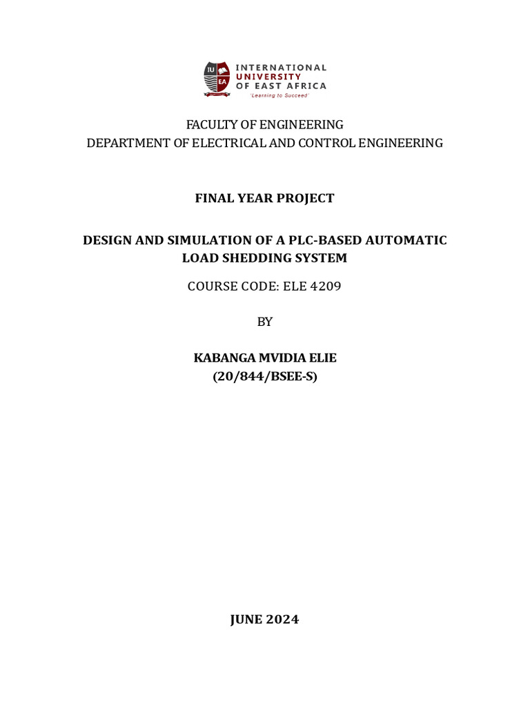 PLC-Based Automatic Load Shedding Design | PDF | Programmable Logic ...