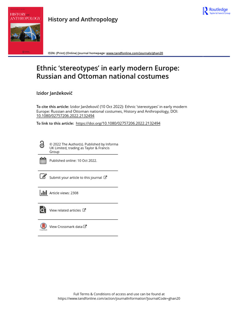 Ethnic stereotypes in early modern Europe Russian and Ottoman national ...