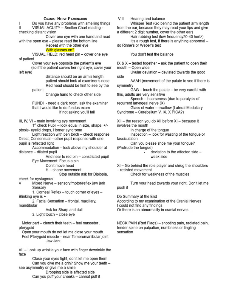 Medical Students' Cranial Nerve Guide | PDF | Human Head And Neck ...