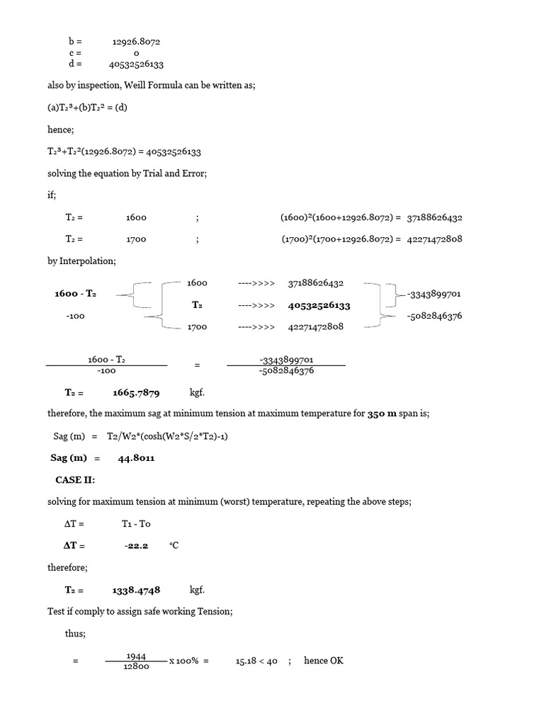 Sample Sag Calculation - 17 | PDF