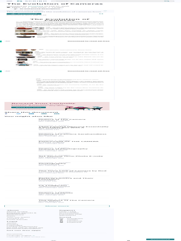 The Evolution of Cameras PDF Camera Digital Camera | PDF | Digital ...